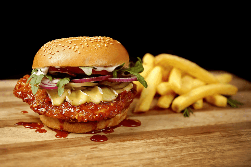 Hot Honey Burger - Crispy Chicken, Brie & Rocket - Eat Out the Box